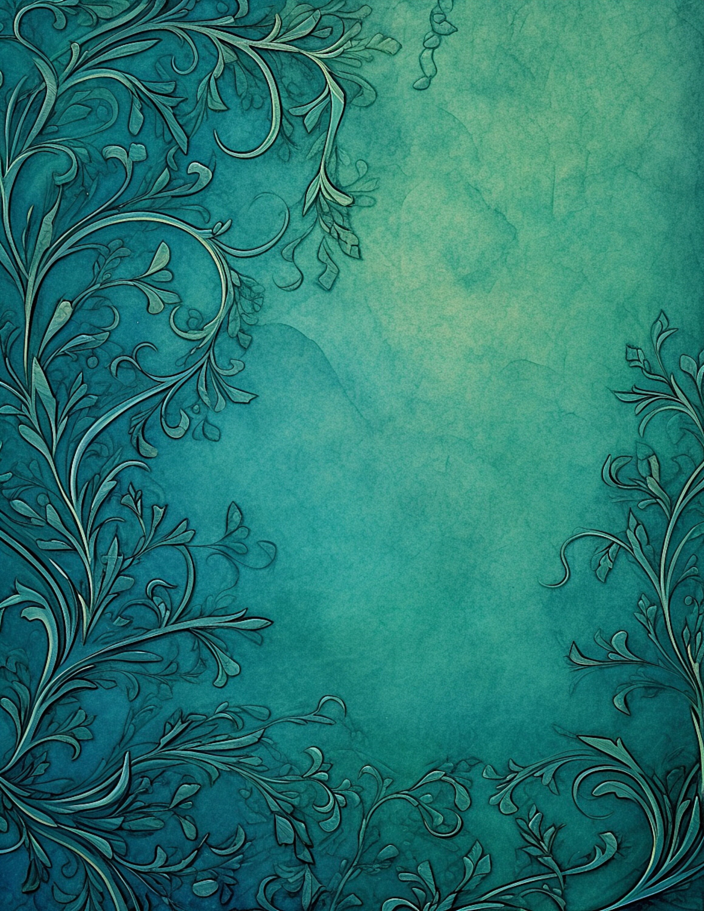 Five Beautiful Blue Green Journaling/stationery/scrapbooking Sheets - Etsy