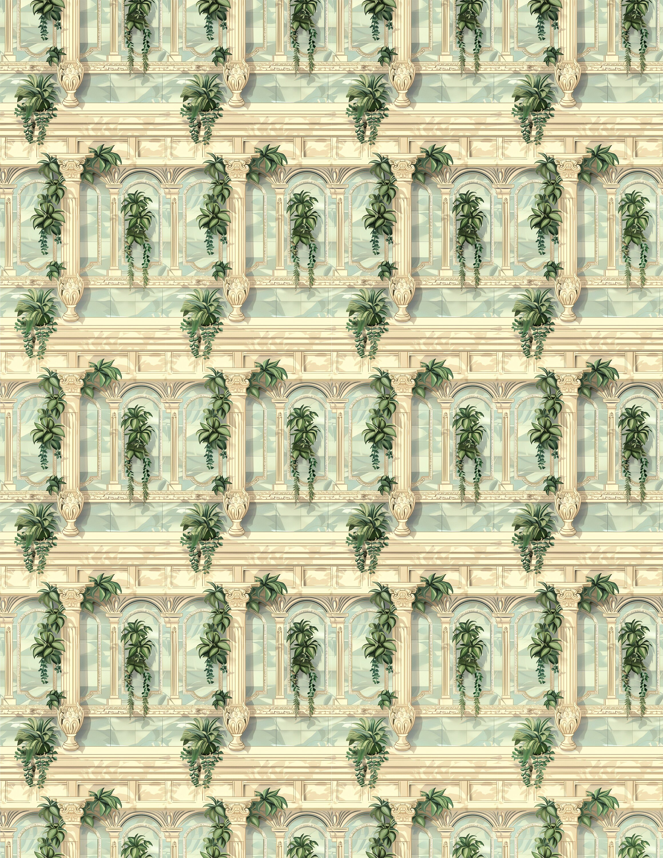 Printable Dollhouse Wallpaper, Architectural Patterns, Three Designs ...