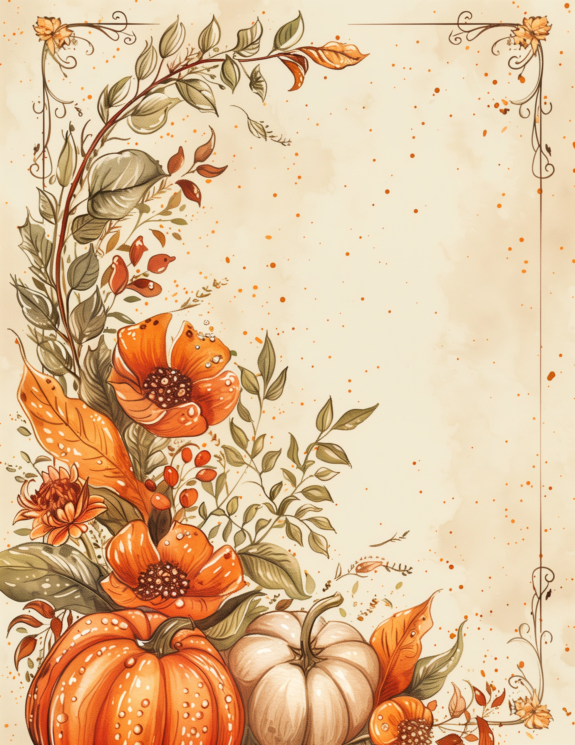 Five Beautiful Traditional Autumn Background Journaling/stationery ...