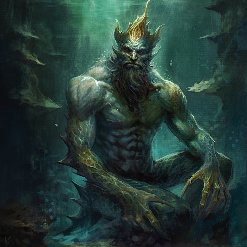 Sea Monster, Triton's Nemesis--digital Print--instant Download - Etsy