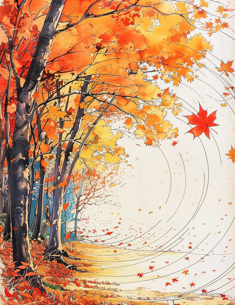 Five Autumn Sun Background/writing Digital Papers Instant Download - Etsy