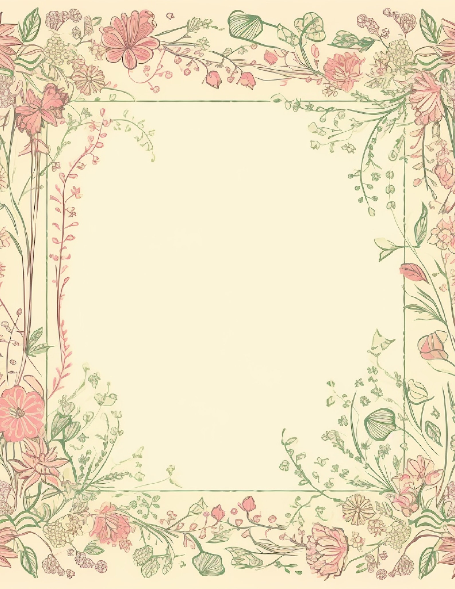 Wild Garden Lined and Unlined and Plain Writing Papers--instant ...