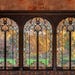 Two Landscape Oriented Romanesque Revival Window Wall Panels With Plain ...