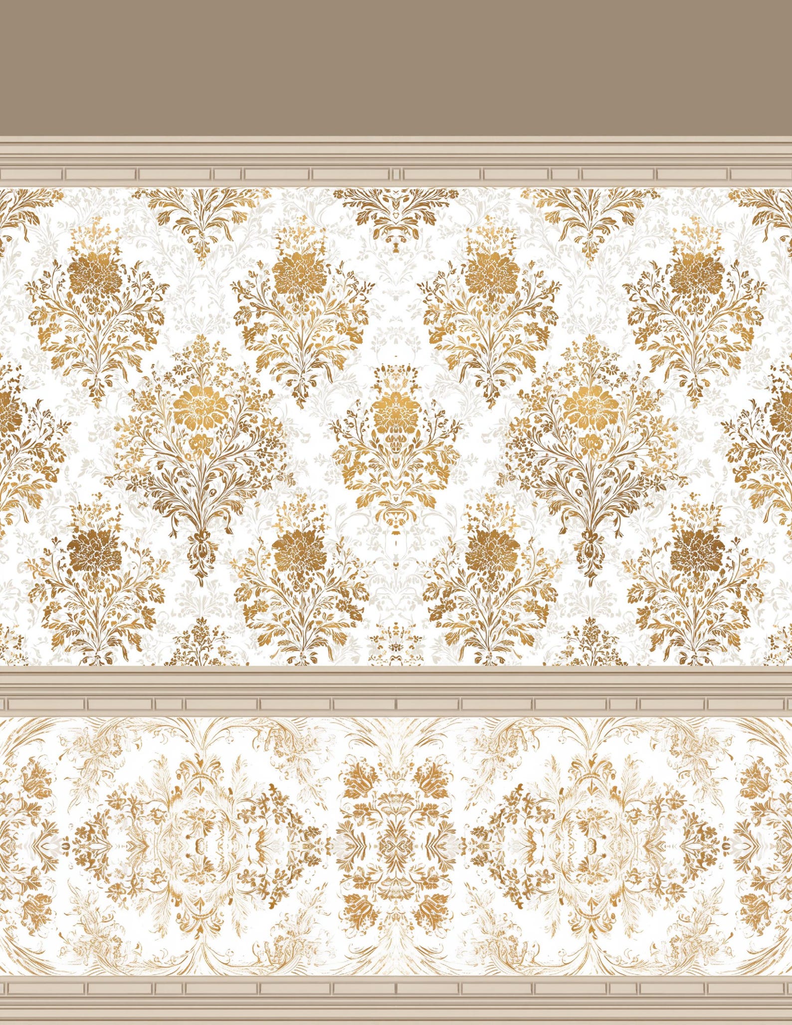 Printable Dollhouse Wallpaper, Victorian Flame Pattern Wall Treatments ...