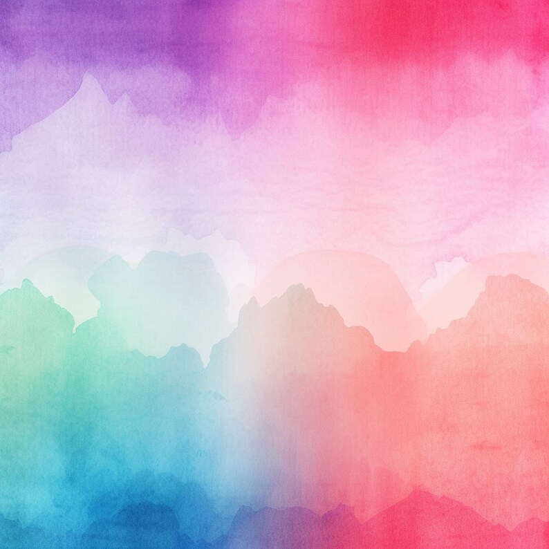 Five Bright Watercolor Background Digital Papers--12 X 12--dpi ...
