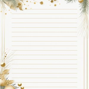 Golden Christmas Lined and Unlined and Writing Papers--two Designs ...