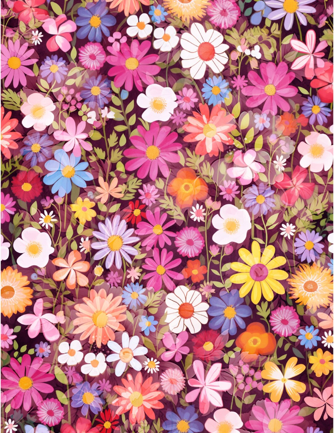 Five Vivid Garden Digital Background Papers for Instant Download--8.5 X ...