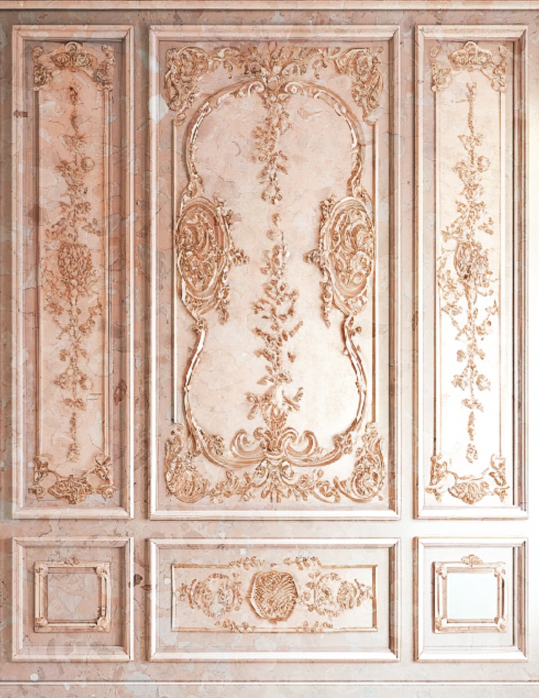 Dollhouse Wallpaper, Carved Marble Panel in Five Colorways--jpg Files ...