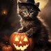 Cute Halloween Kitten Card Design for Instant Download--print at Home ...