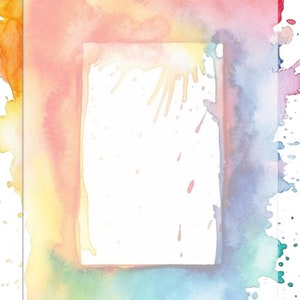 Rainbow Watercolor Lined and Unlined and Plain Writing Papers--instant ...