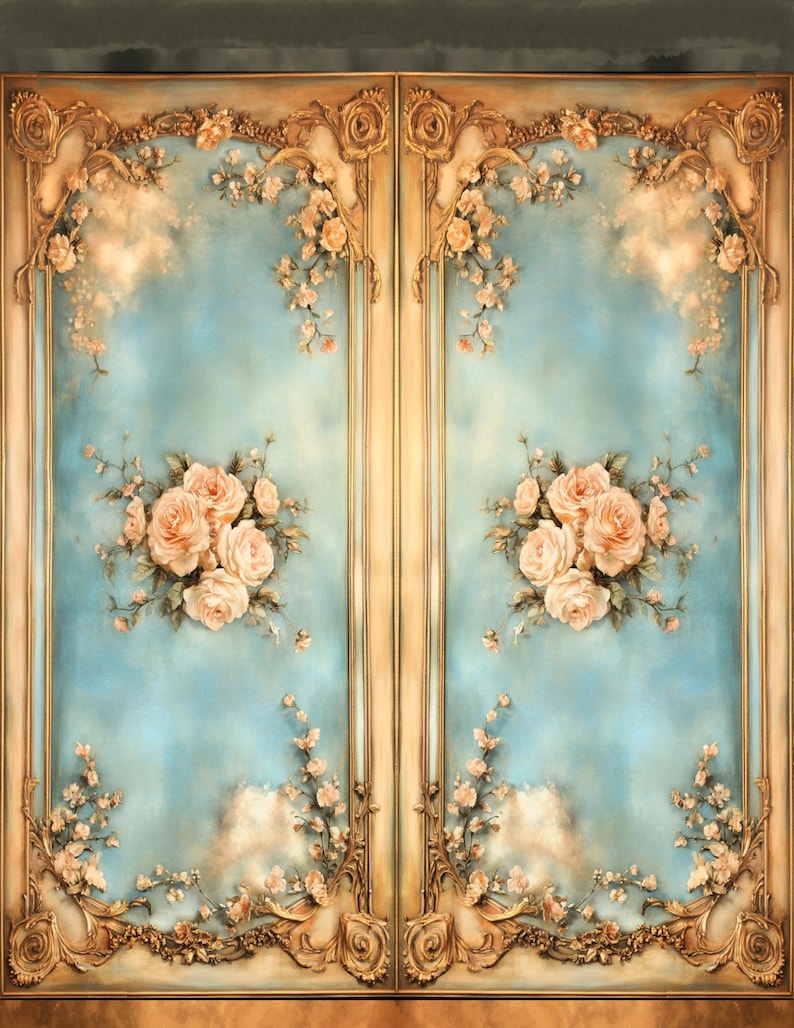 Dollhouse Wallpaper, Two Elaborate Gilt Rococo Palace Style Panels--jpg ...