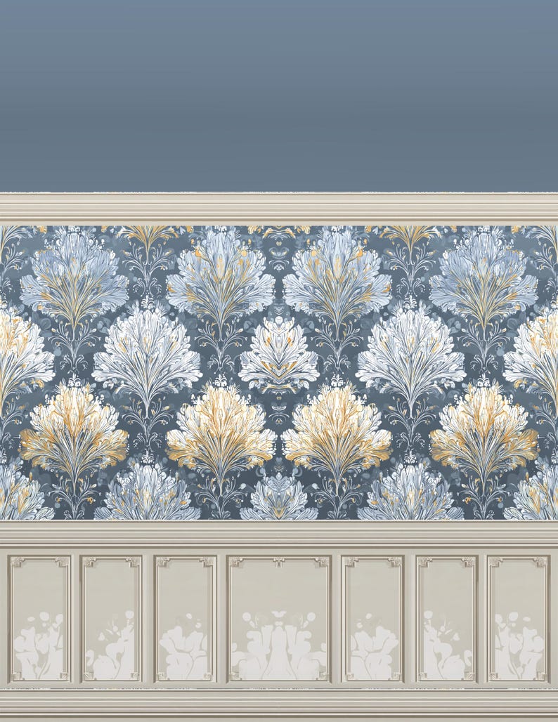 Printable Dollhouse Wallpaper, Victorian Flame Pattern Wall Treatments ...