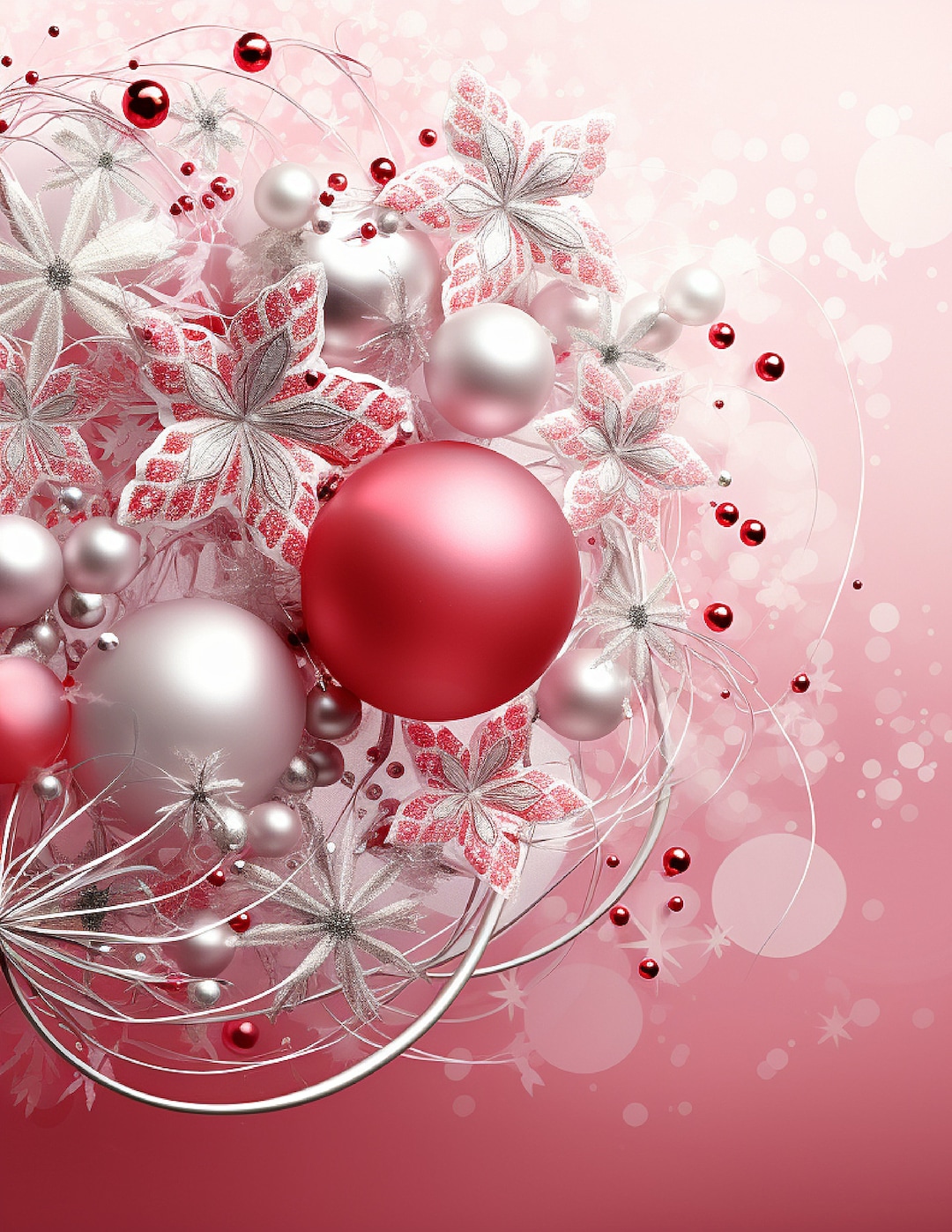 Five Retro Pink Christmas Background Digital Papers--8.5 X 11--300dpi ...