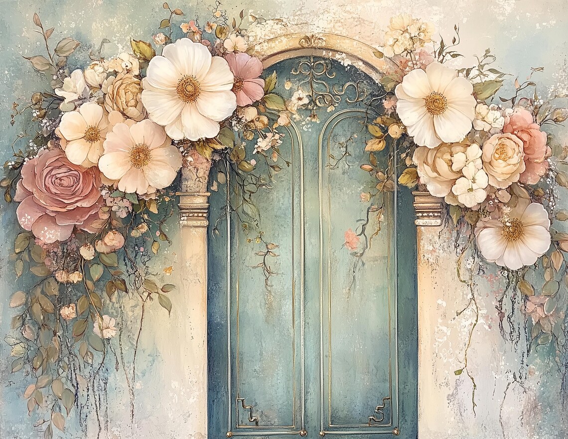 Dollar Pages--five Victorian Floral Landscape Background/journaling ...