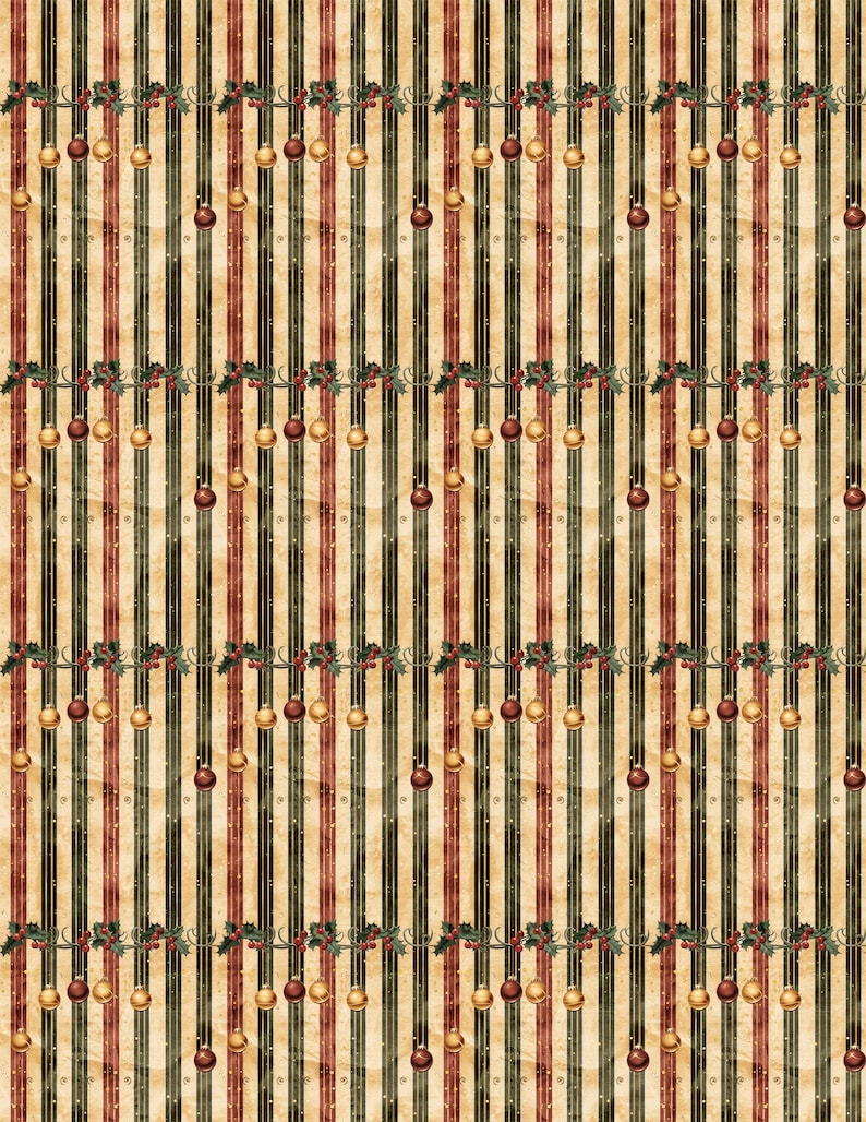 Dollar Pack Digital Papers--five Xmas Stripe Papers--instant Download ...