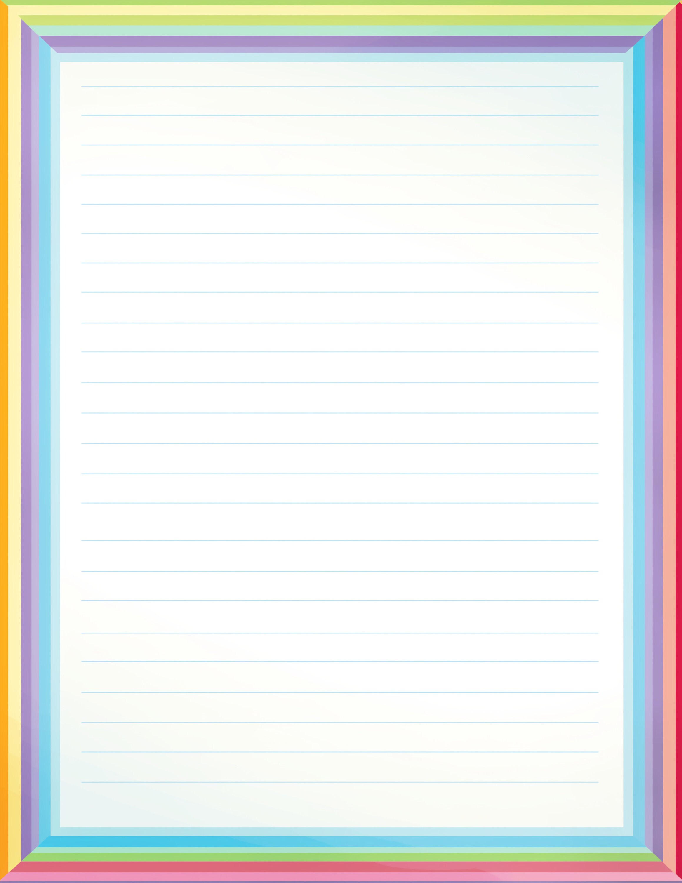 Retro Rainbow Lined Writing/background Papers--instant Download--8 1/2 ...