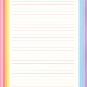 Retro Rainbow Lined Writing/background Papers--instant Download--8 1/2 ...