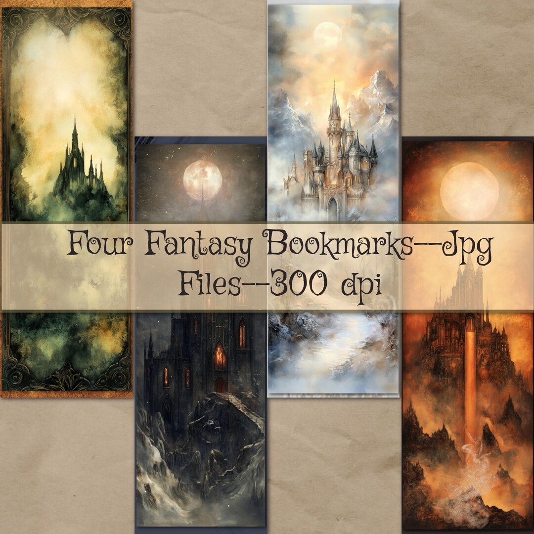 Four Fantasy Bookmarks for Instant Download--jpg Files - Etsy
