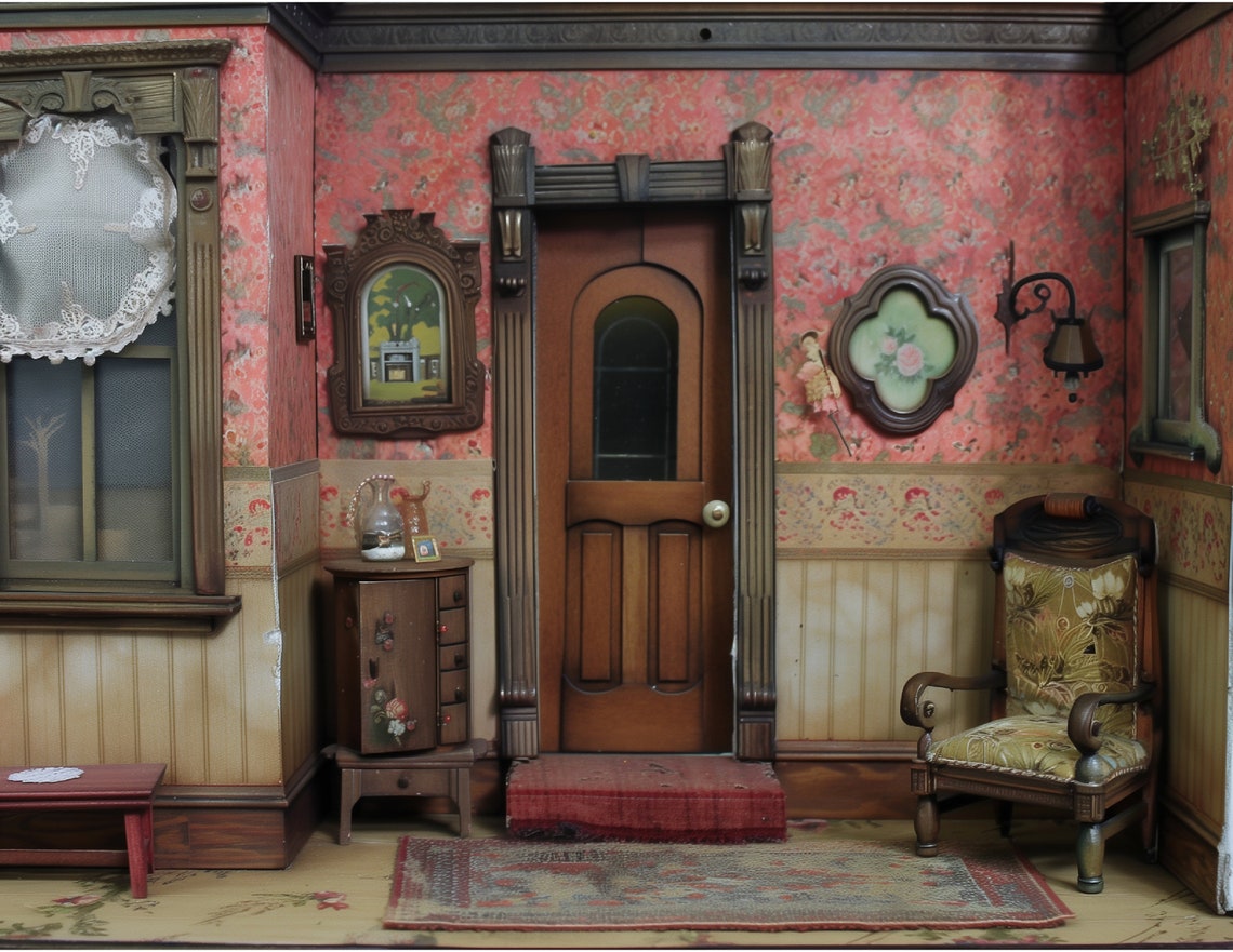 Dollhouse Room Backgrounds for Paper Doll Play, Dioramas, Etc. -jpg ...