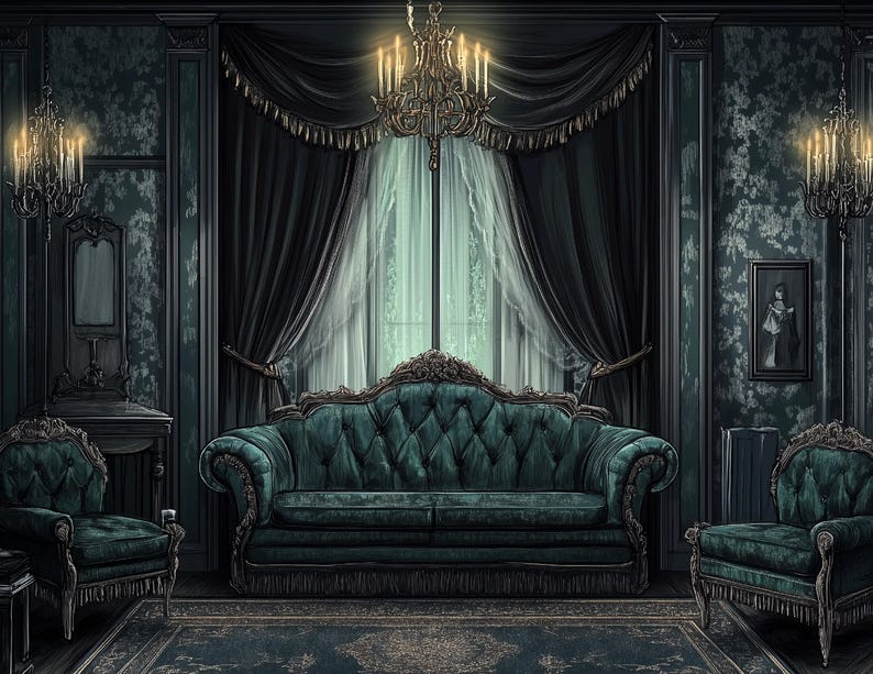 Victorian Parlor Room Backgrounds for Paper Doll Play, Dioramas, Etc ...