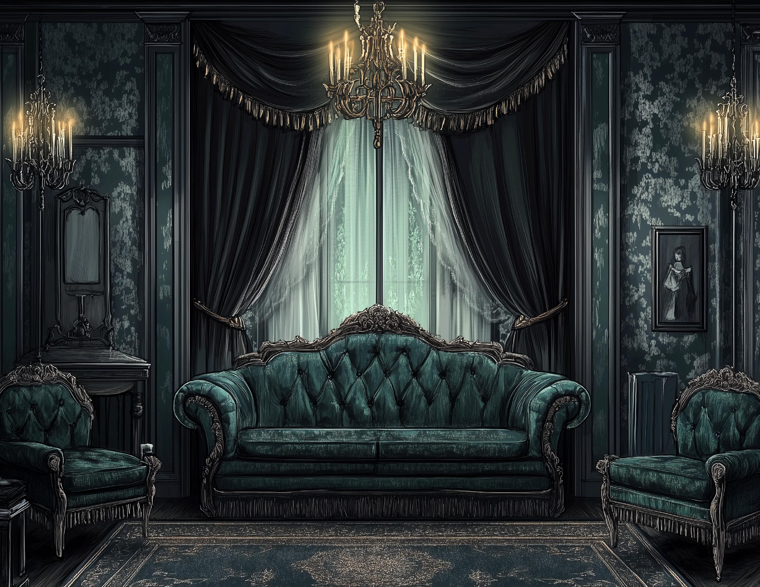 Victorian Parlor Room Backgrounds for Paper Doll Play, Dioramas, Etc ...