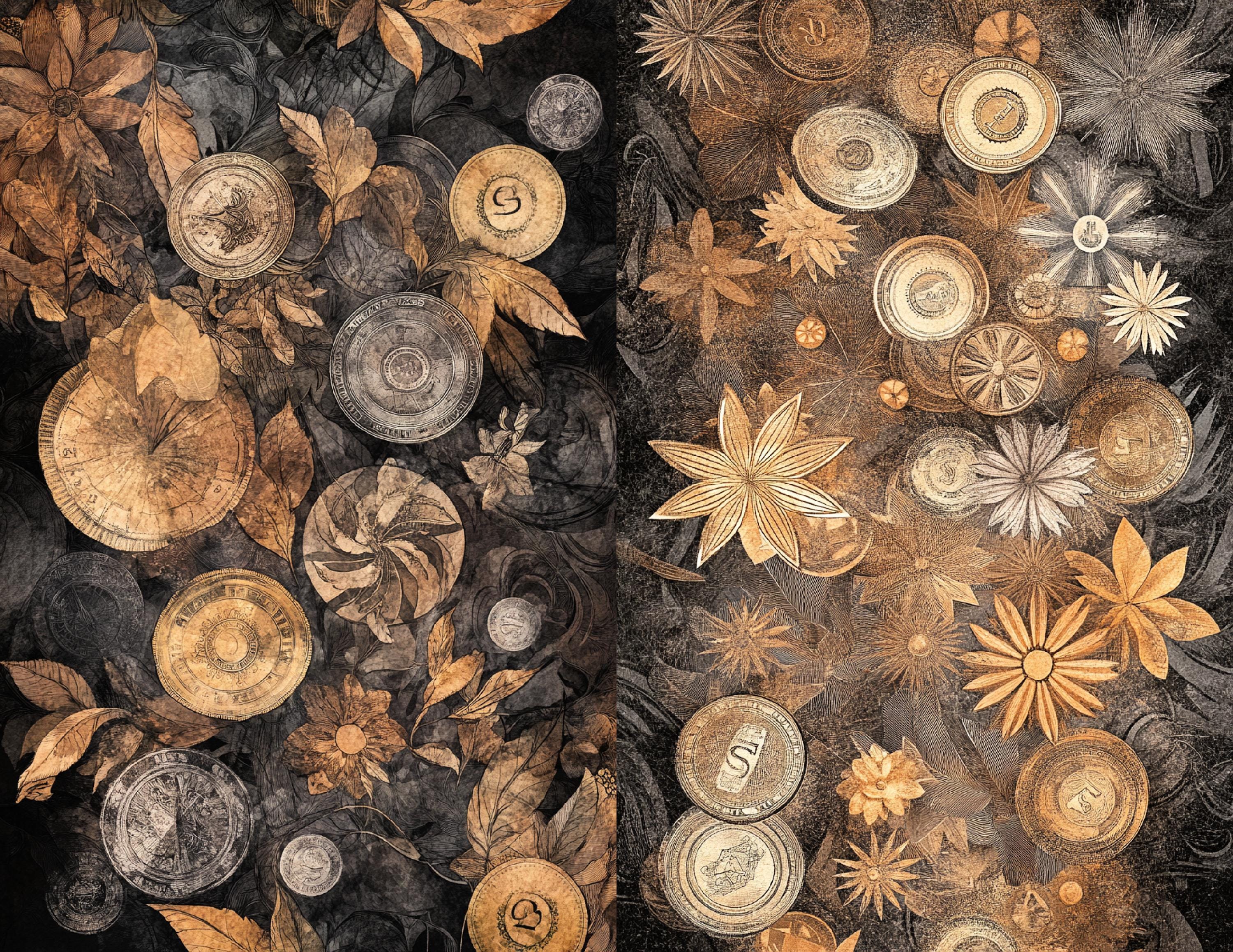 Leaves and Coins Junk Journal Kit Dollar Pages/papercraft Paper--jpg ...
