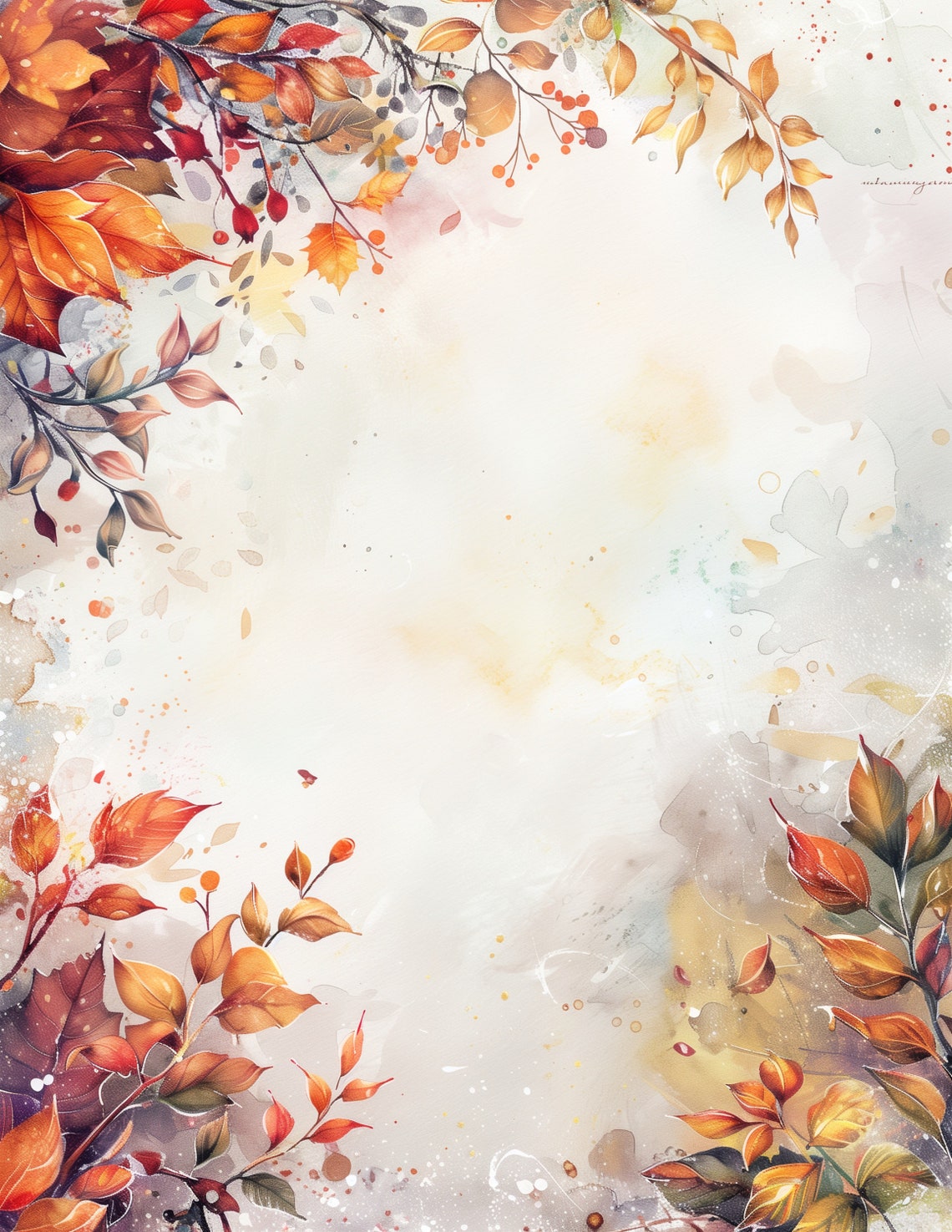 Five Beautiful Traditional Autumn Background Journaling/stationery ...