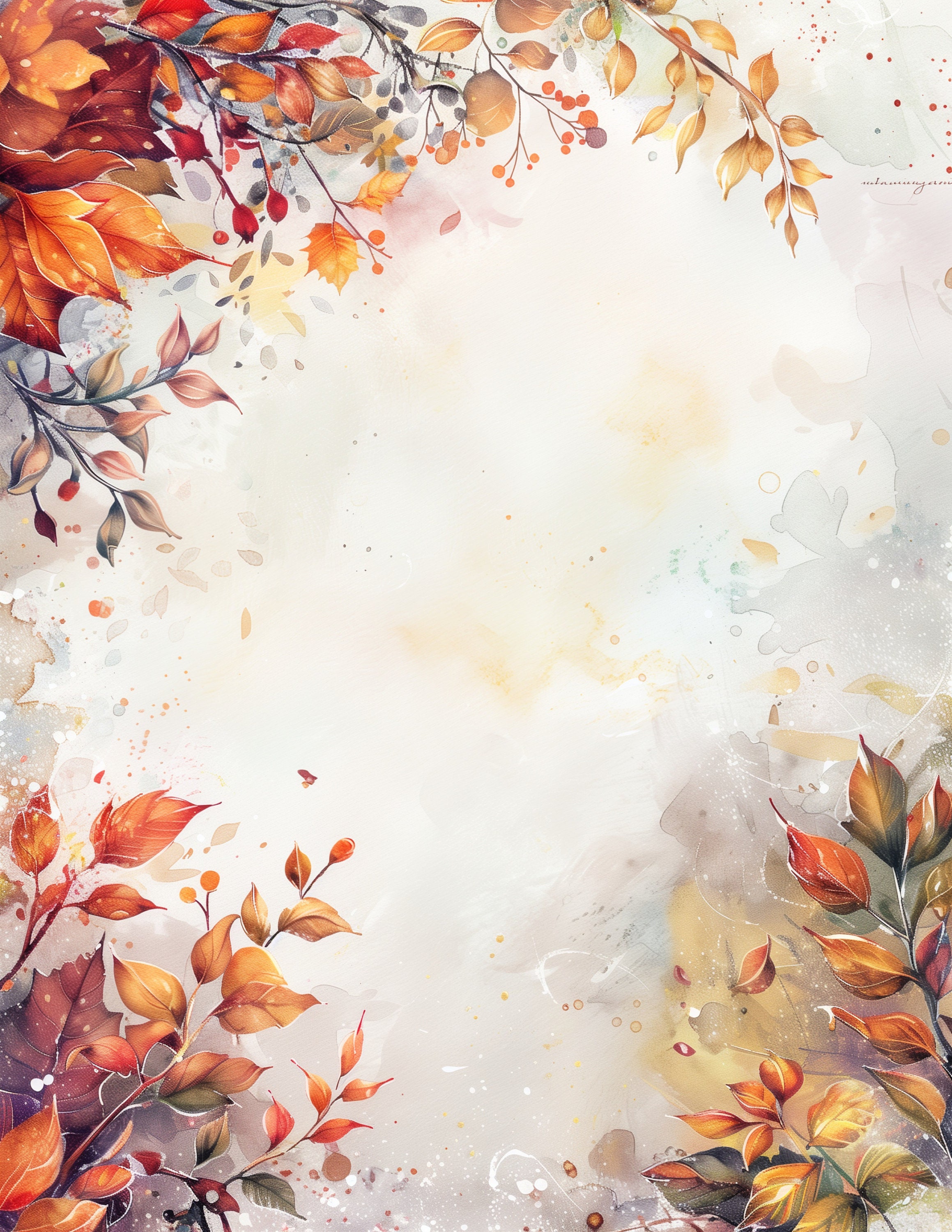 Five Beautiful Traditional Autumn Background Journaling/stationery ...
