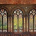 Two Landscape Oriented Romanesque Revival Window Wall Panels With Plain ...