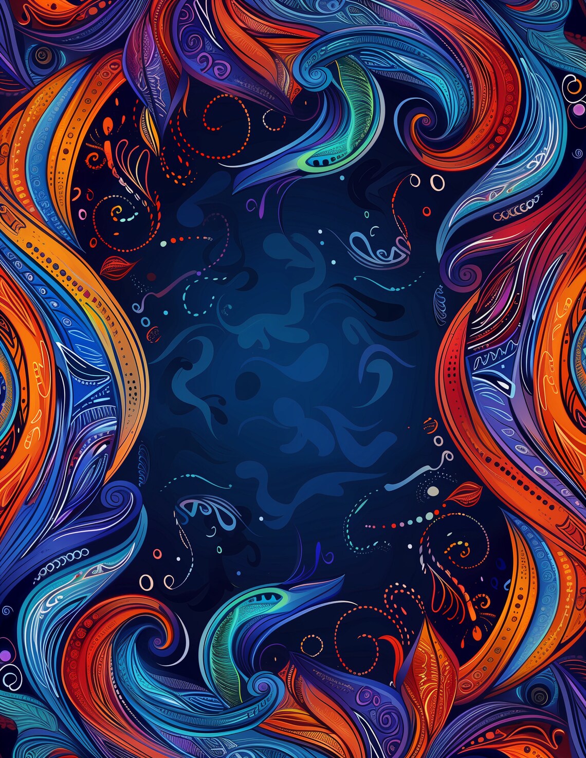 Five Beautiful Funky Rainbows Paisley and Blue Background Journaling ...