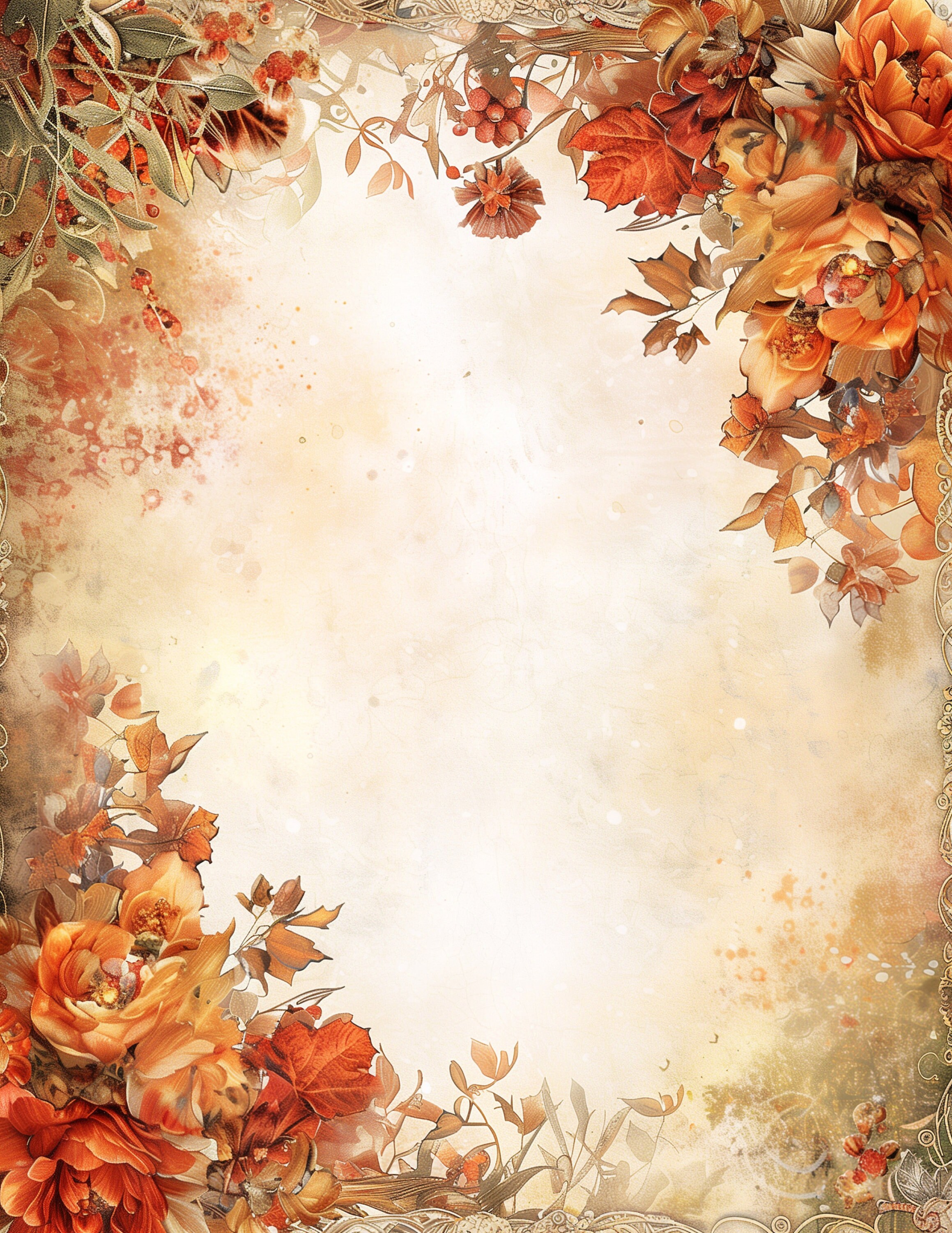 Five Beautiful Traditional Autumn Background Journaling/stationery ...