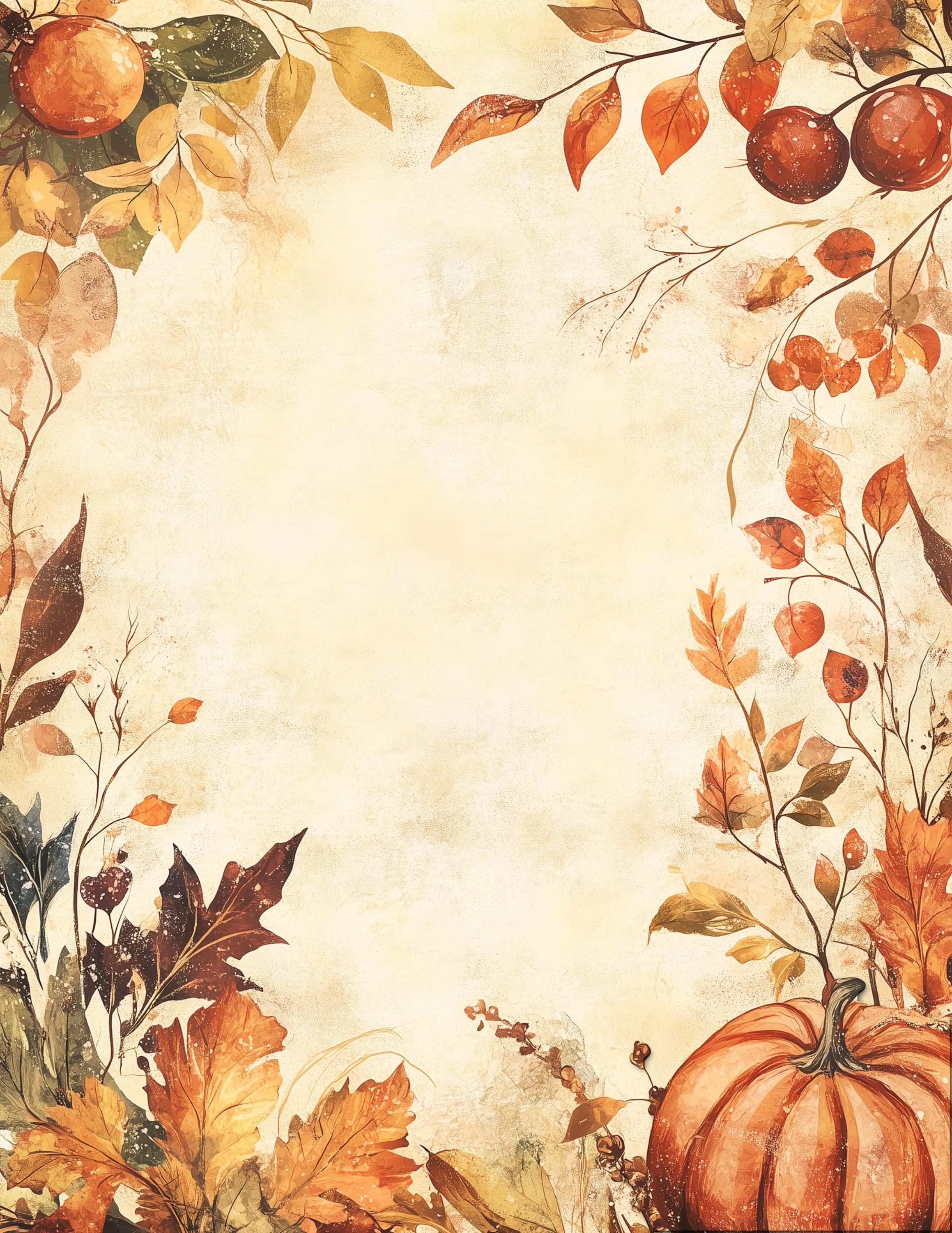 Five Retro Cute and Traditional Thanksgiving Background Papers - Etsy