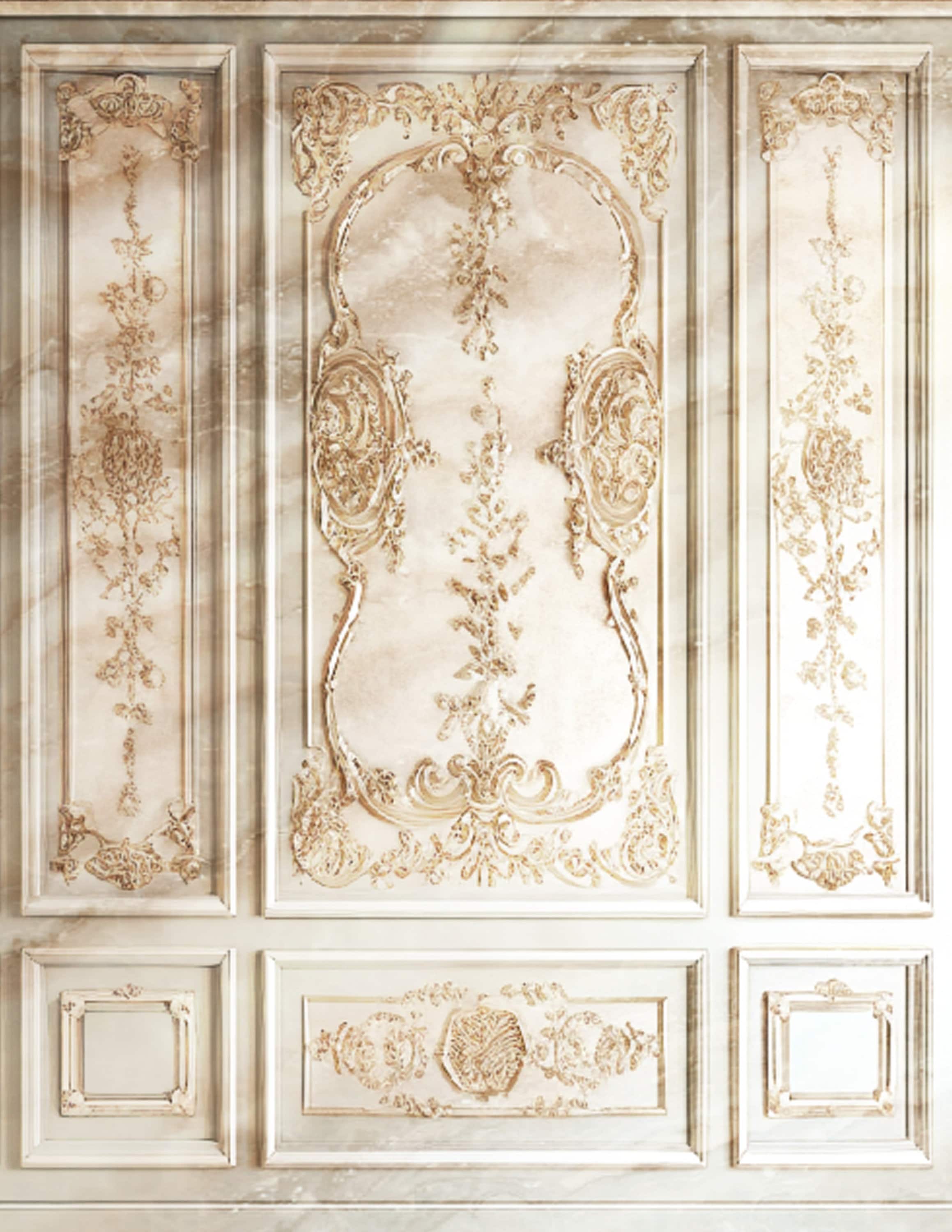 Dollhouse Wallpaper, Carved Marble Panel in Five Colorways--jpg Files ...
