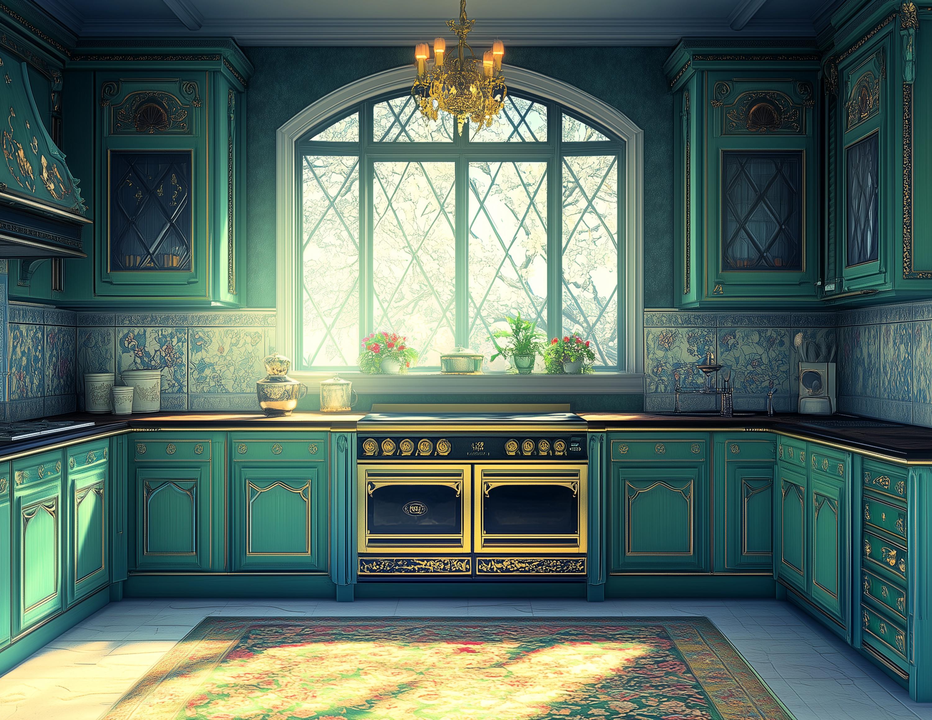 Five Landscape Cozy Kitchen Backdrops, Dollhouse Wallpaper--jpg Files ...
