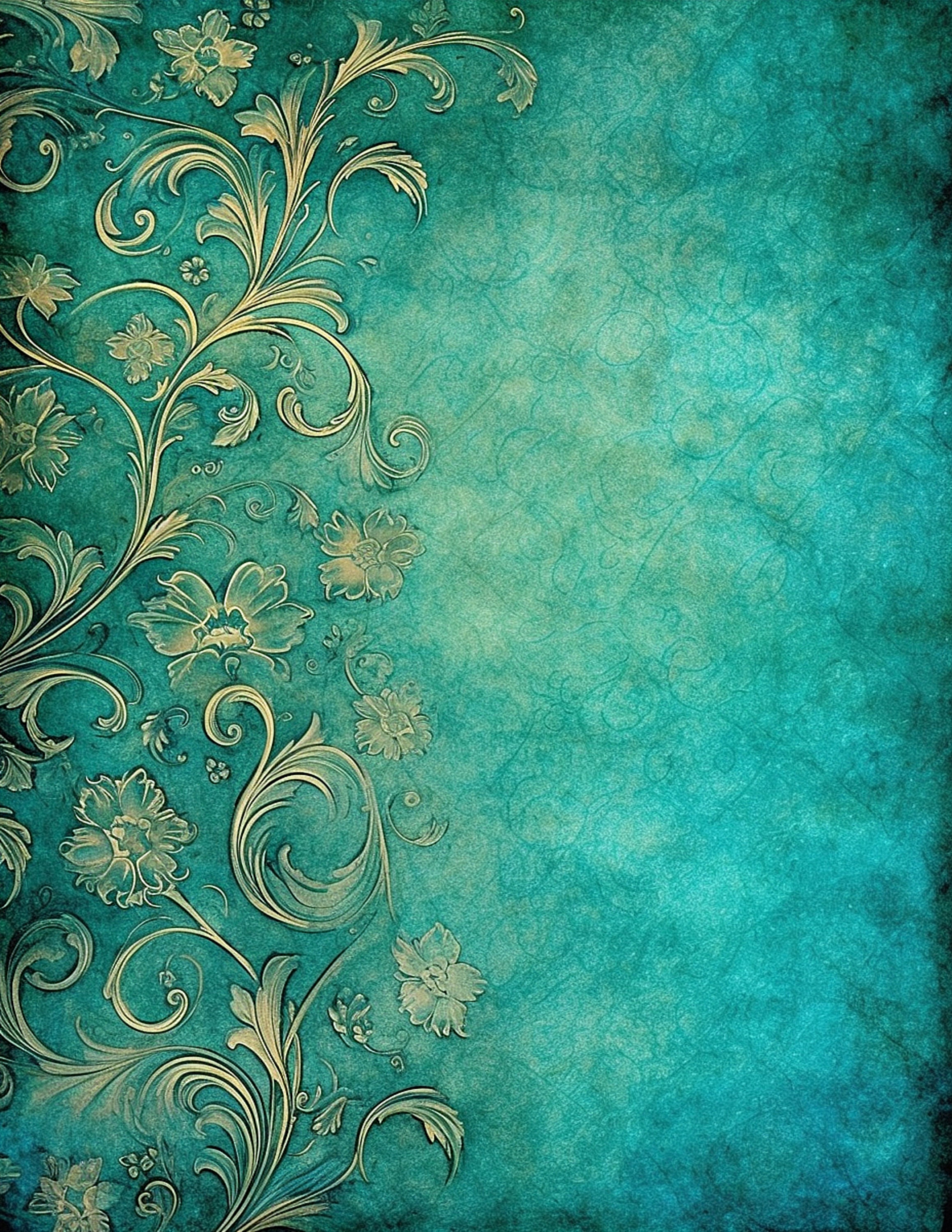 Five Beautiful Blue Green Journaling/stationery/scrapbooking Sheets - Etsy