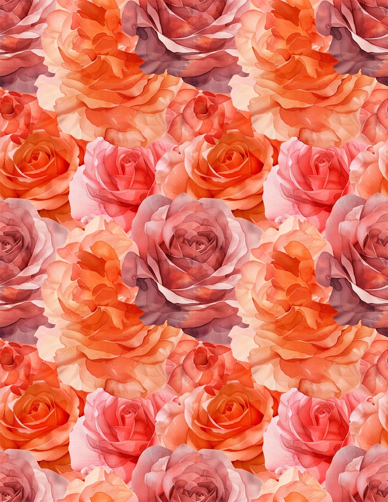 Copper Roses--ten Pink and Mauve Solid Color Digital Papers--8.5 X 11 ...