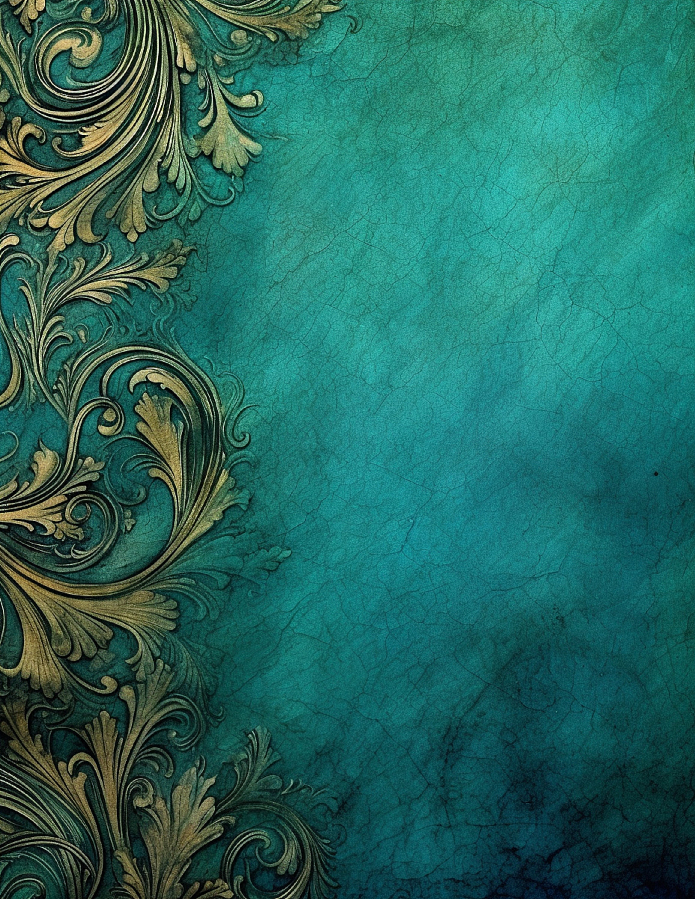 Five Beautiful Blue Green Journaling/stationery/scrapbooking Sheets - Etsy