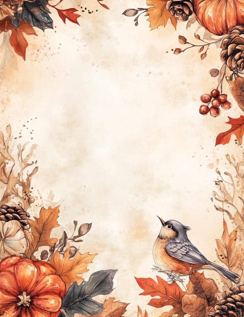 Five Retro Cute and Traditional Thanksgiving Background Papers - Etsy