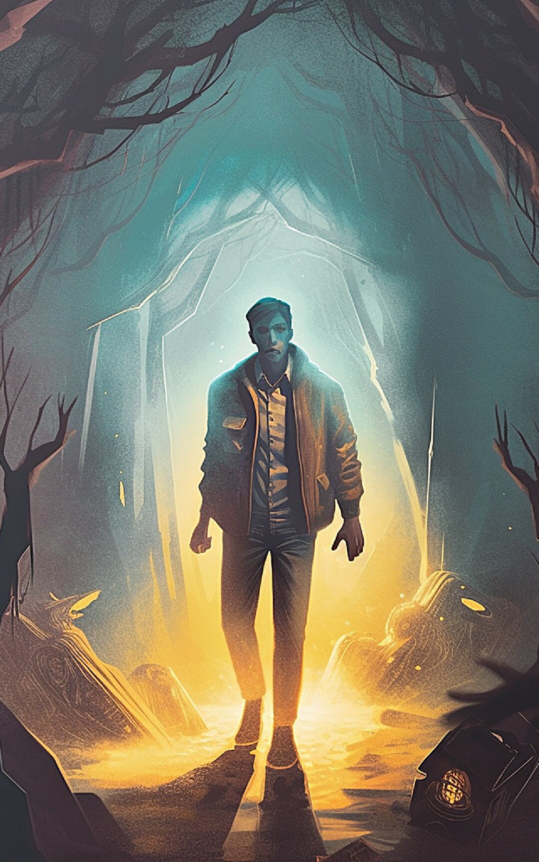 Paranormal/ya/supernatural Novel Cover Artguy in Jacket With Spooky ...