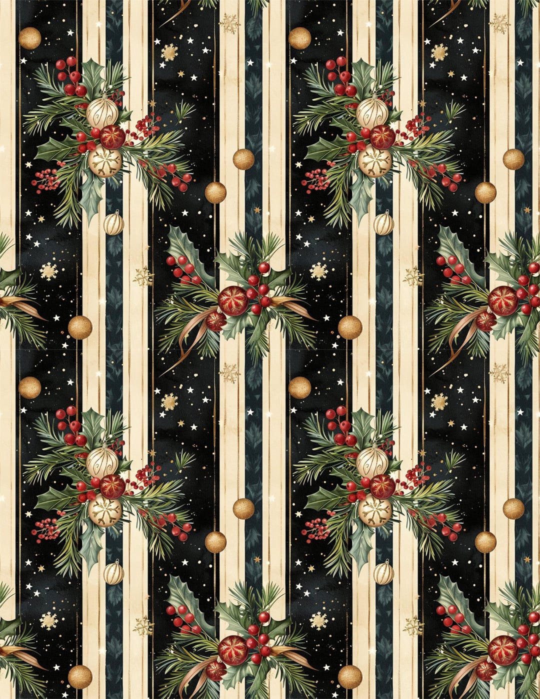 Dollar Pack Digital Papers--five Xmas Stripe Papers--instant Download ...