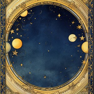 Five Elegant Celestial Journaling/stationery/scrapbooking Sheets ...