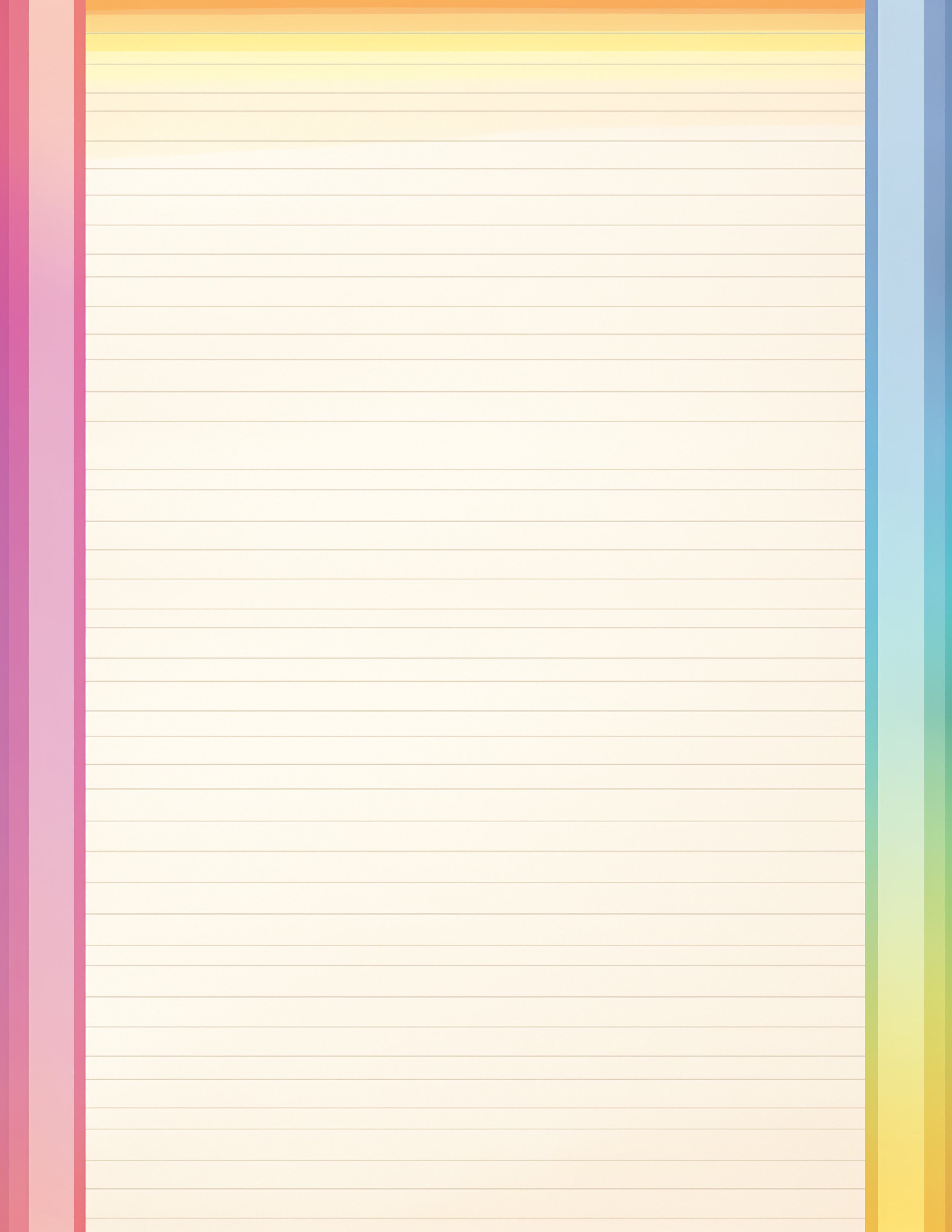 Retro Rainbow Lined Writing/background Papers--instant Download--8 1/2 ...