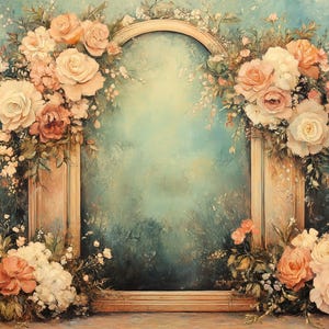 Dollar Pages--five Victorian Floral Landscape Background/journaling ...