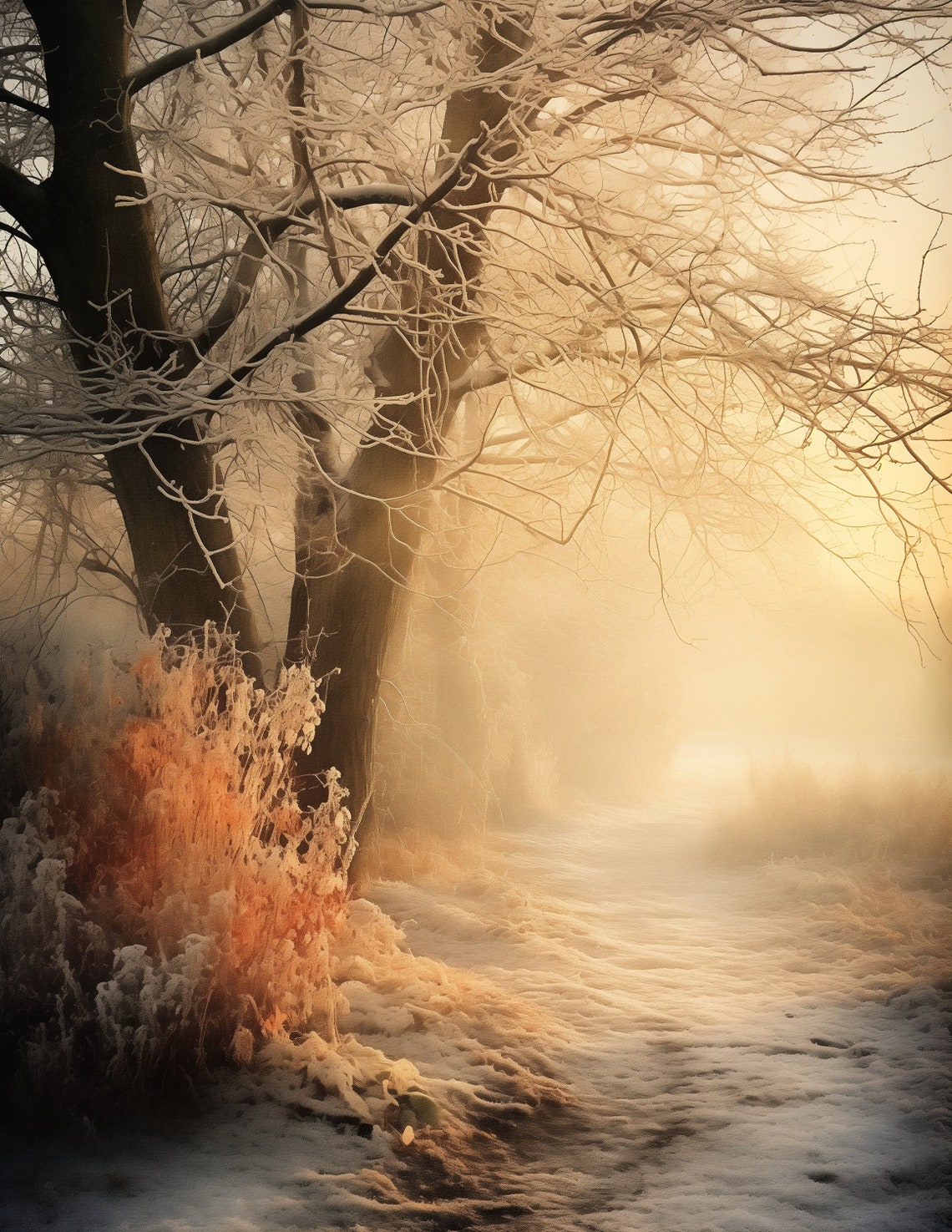 Five Beautiful Winter Morning Background Digital Papers--8.5 X 11 ...