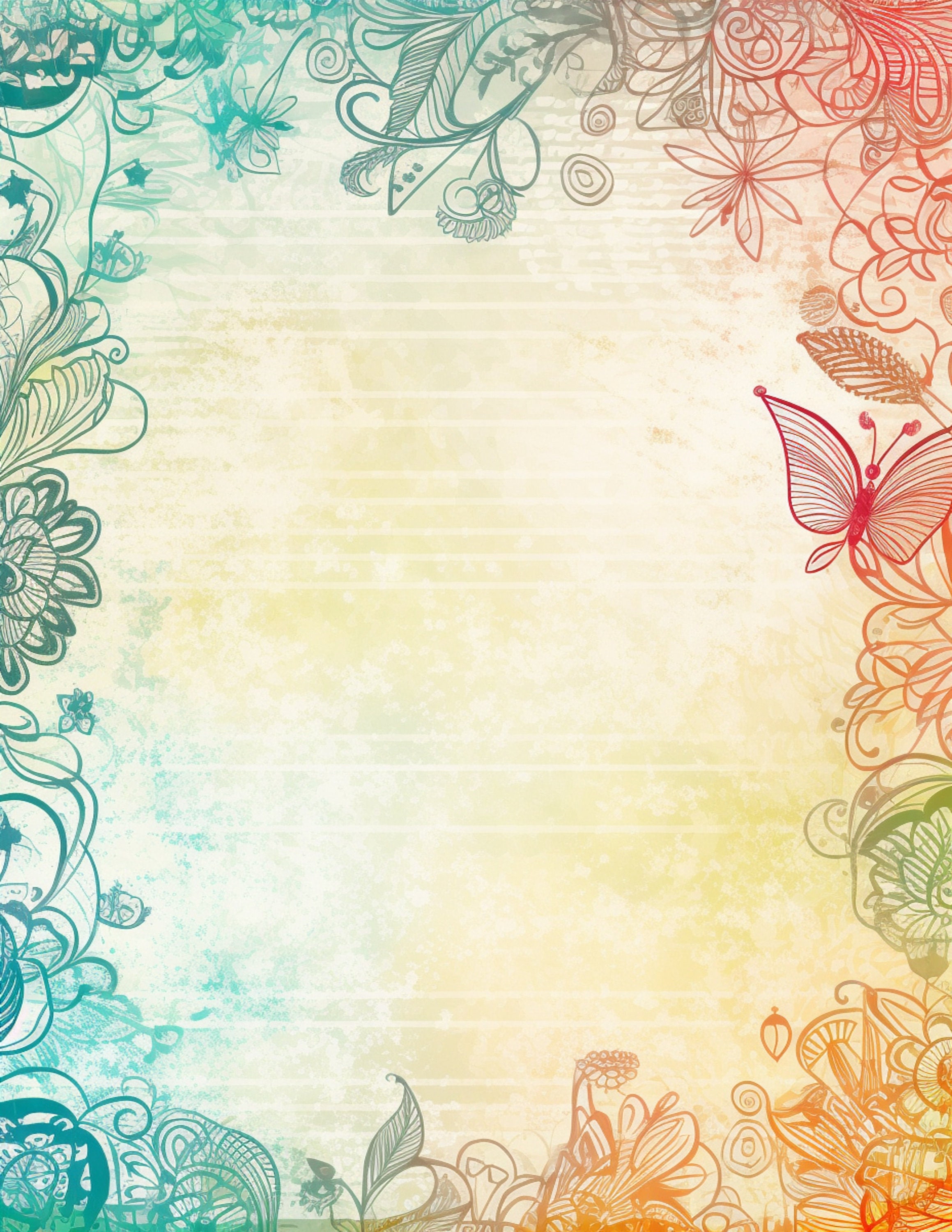 Five Colorful Butterfly Journaling/stationery Sheets - Etsy