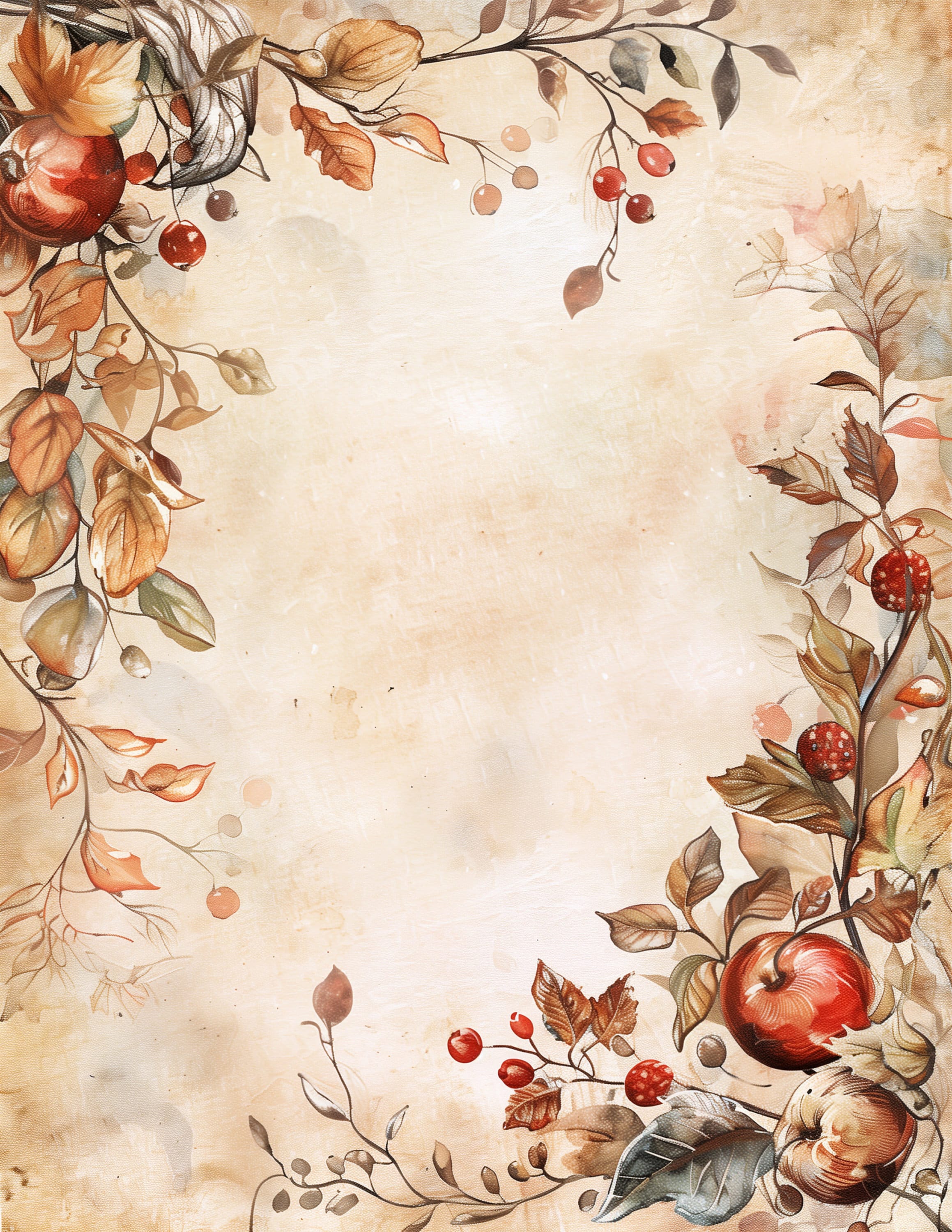 Five Beautiful Traditional Autumn Background Journaling/stationery ...