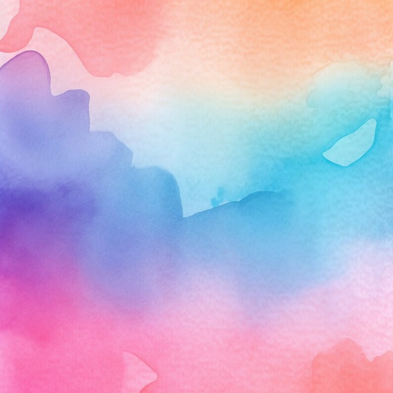 Five Bright Watercolor Background Digital Papers--12 X 12--dpi ...