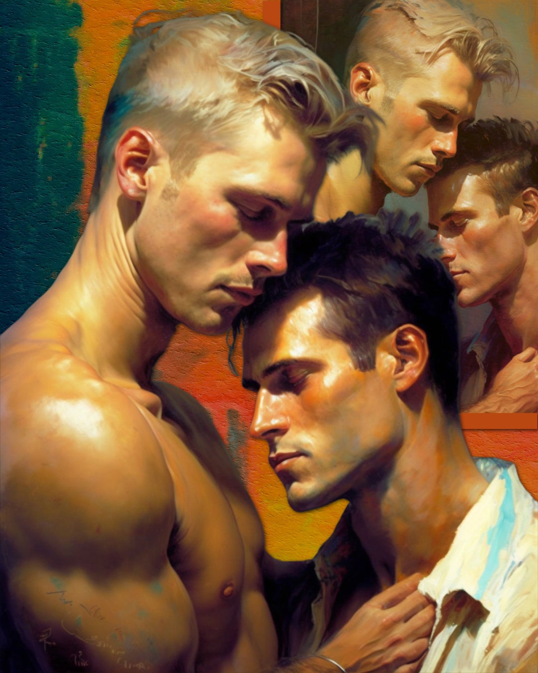 Intimate--two Men in an Embrace--digital Print--8 X 10--instant Download - Etsy