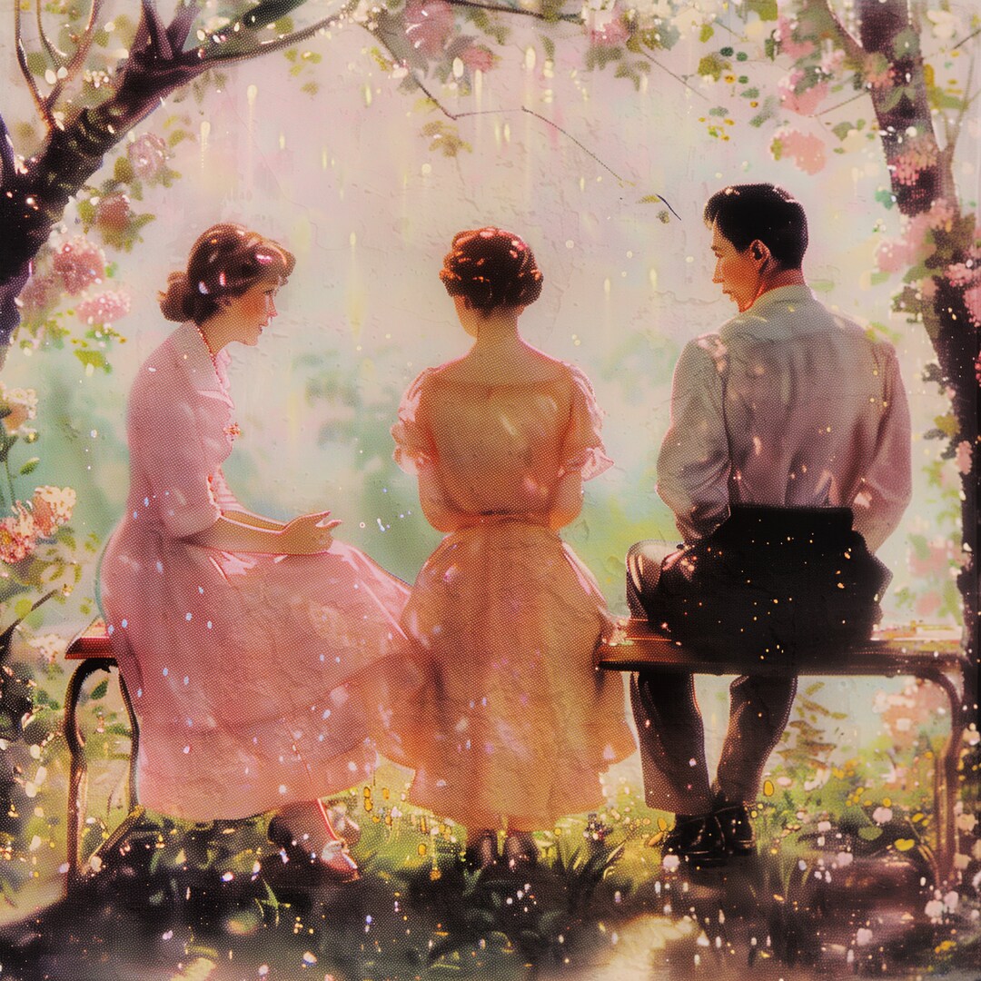 Conversations--vintage Style Genre Art--digital Print--instant Download ...