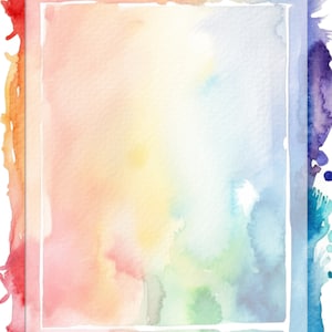 Rainbow Watercolor Lined and Unlined and Plain Writing Papers--instant ...